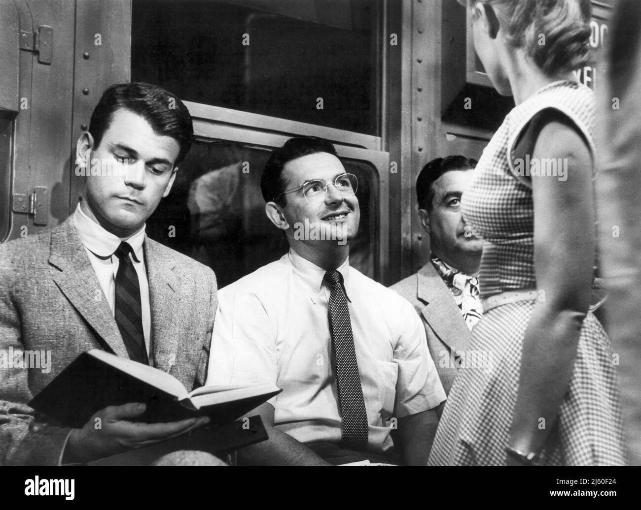 Don Murray (left), Larry Blyden (center), on-set of the Film, "The ...