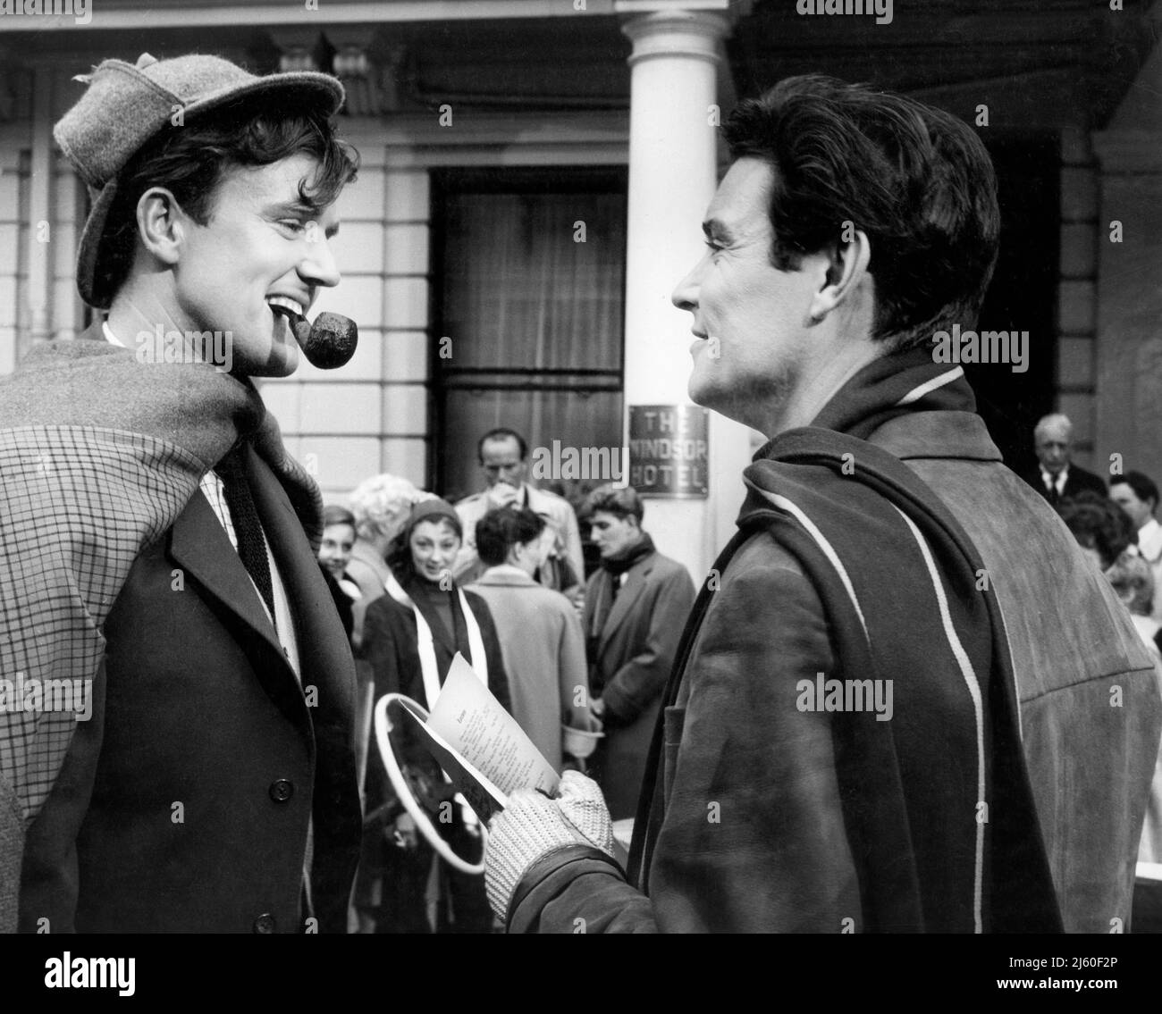 Jeremy Burnham, Ronald Lewis, on-set of the British Film, "Bachelor of ...