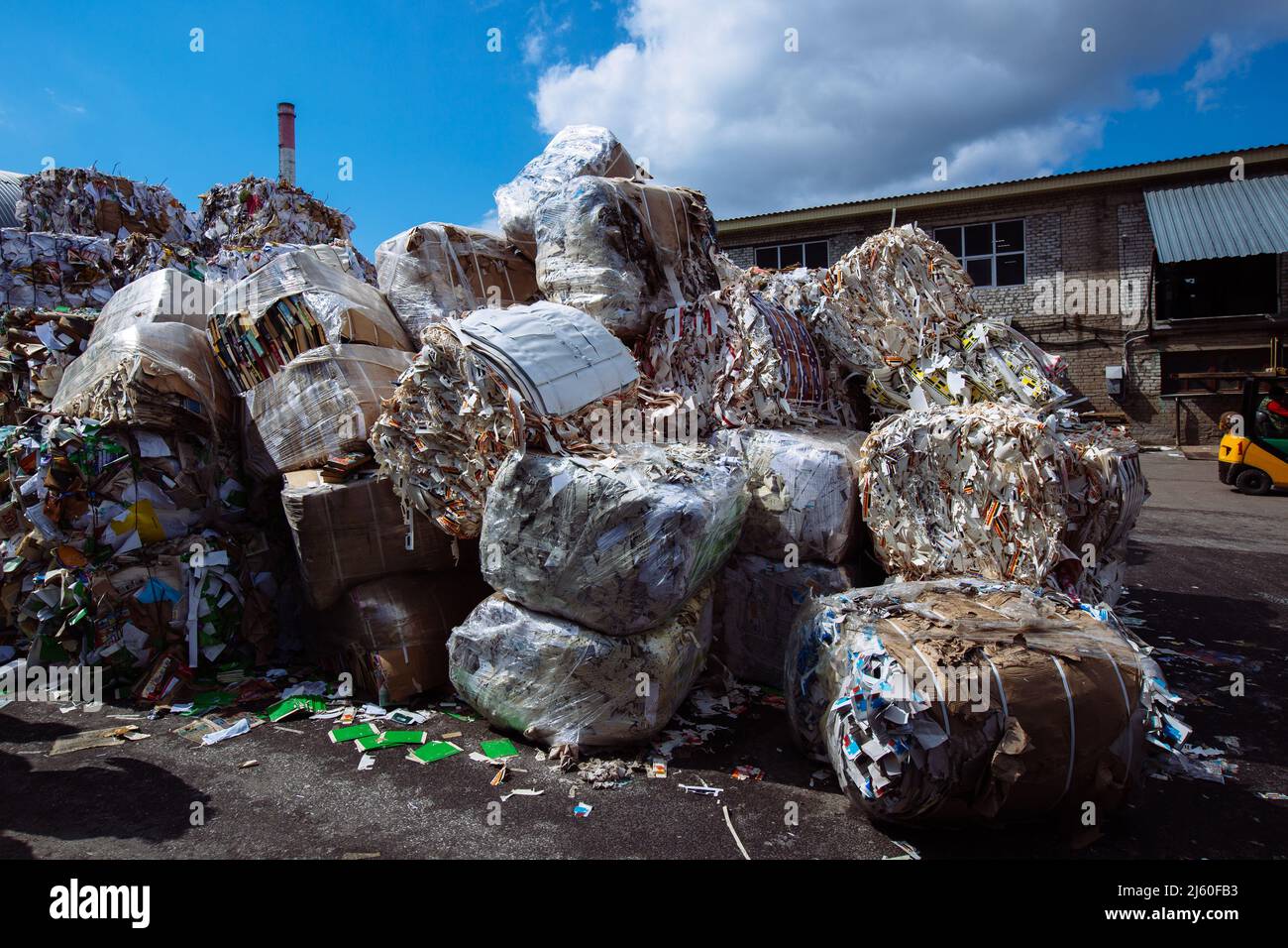 Stack of waste paper at the recycling factory Stock Photo - Alamy