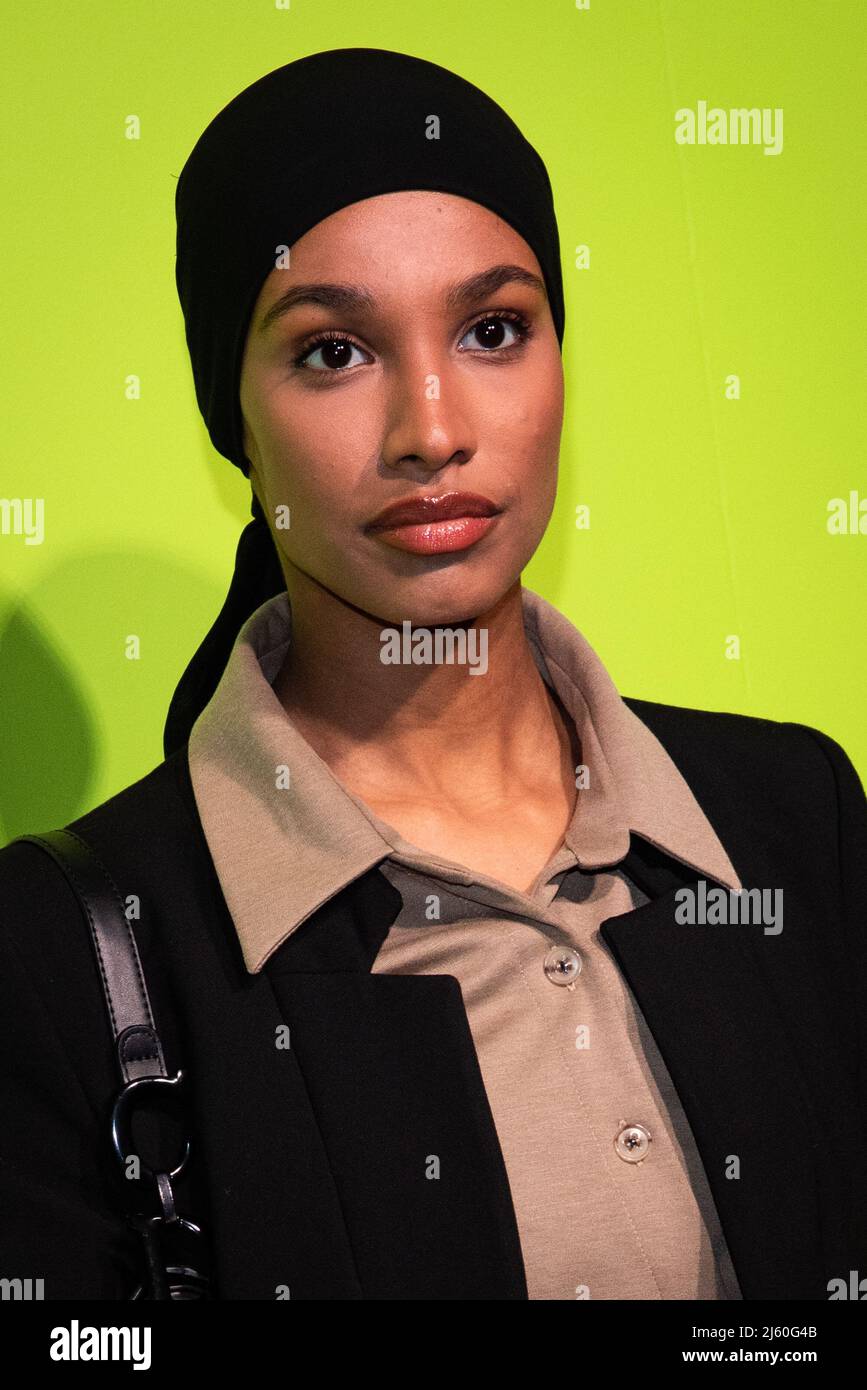 Ikram Abdi Omar attends the Photocall at the International Woolmark ...