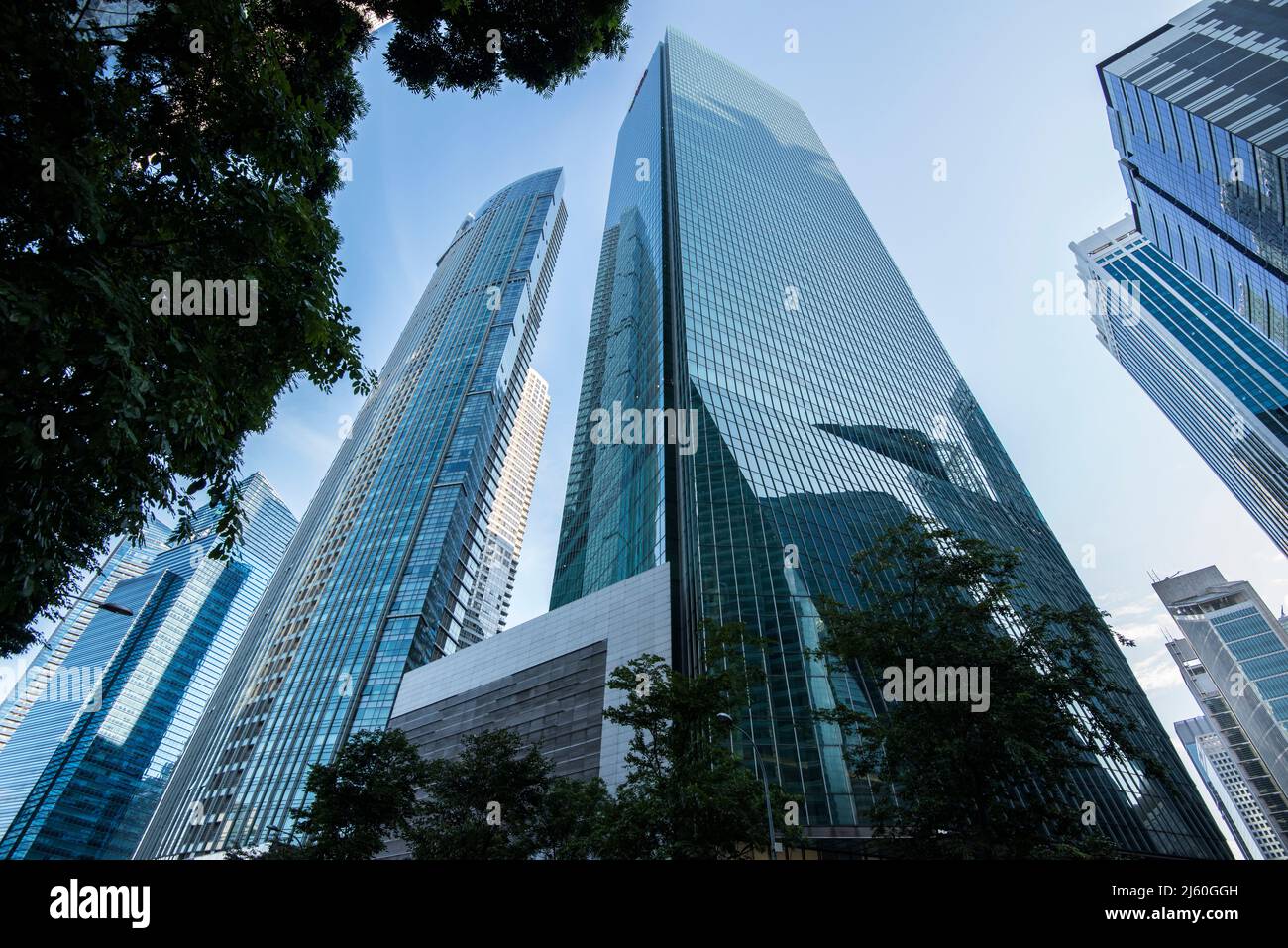Singapore City,Singapore - September 08, 2019: Low wide-angle view ...