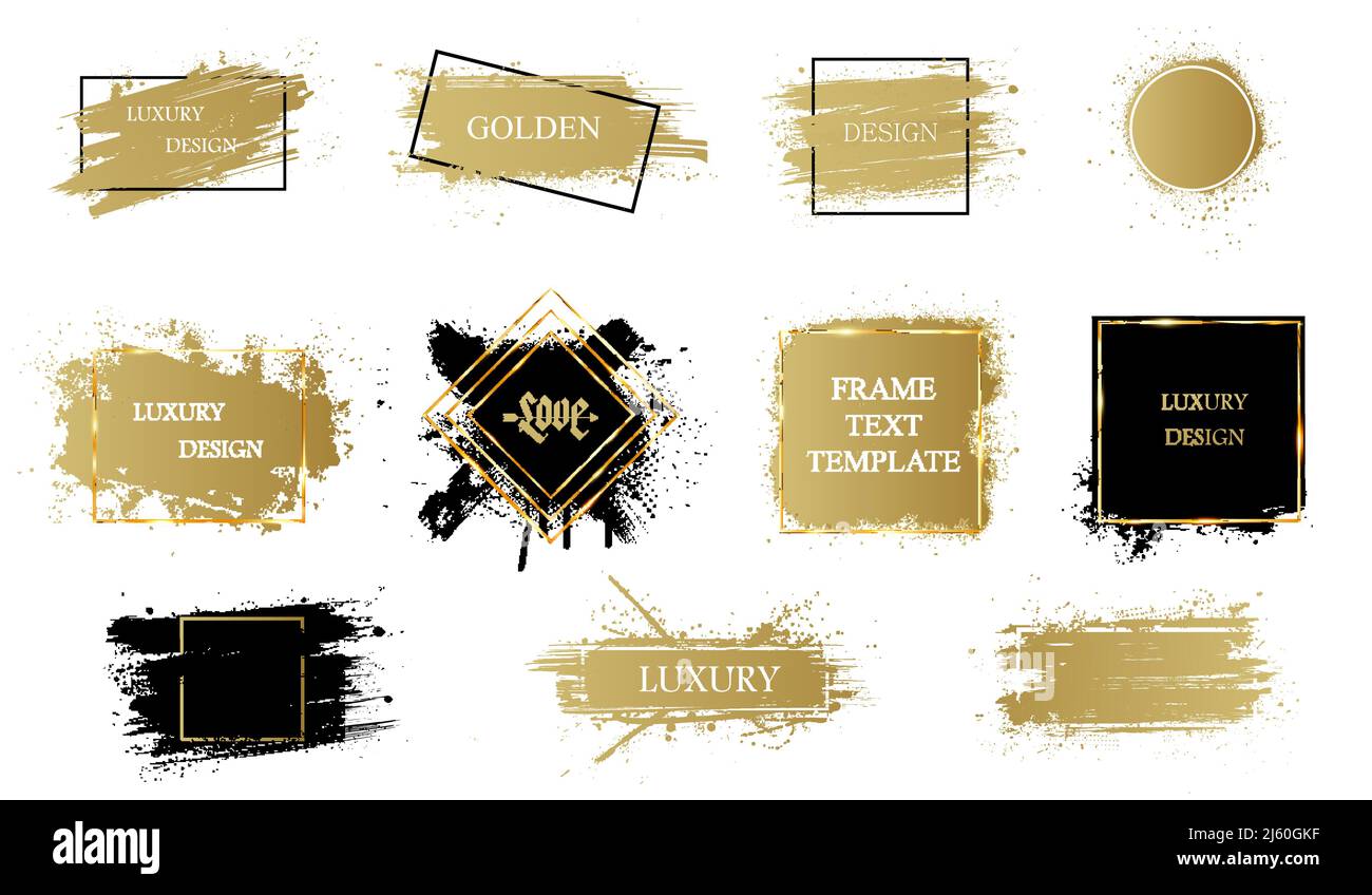Logo vintage golden frame Stock Vector Images - Alamy