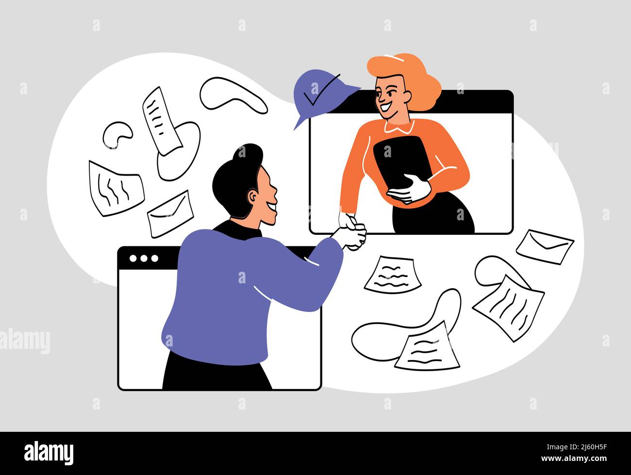 Business interview man handshake Stock Vector Images - Alamy