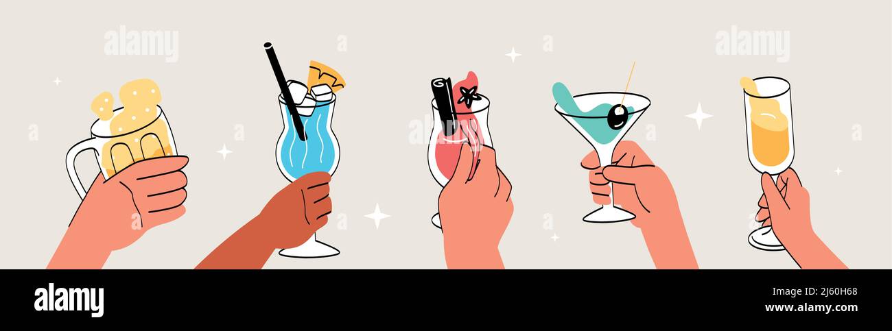 Set of drinks Stock Vector Image & Art - Alamy