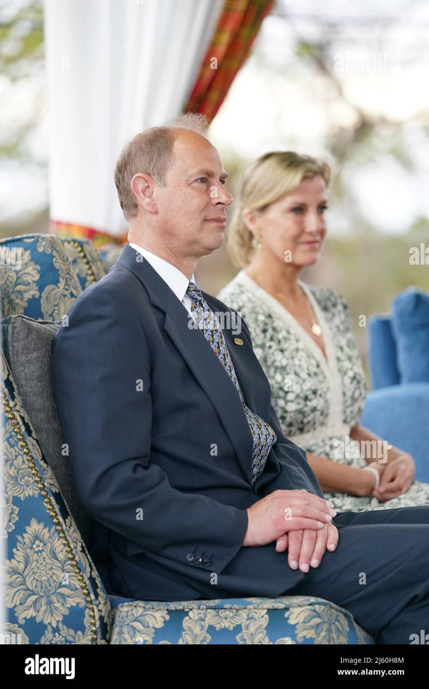 The Earl and the Countess of Wessex during a reception with His ...