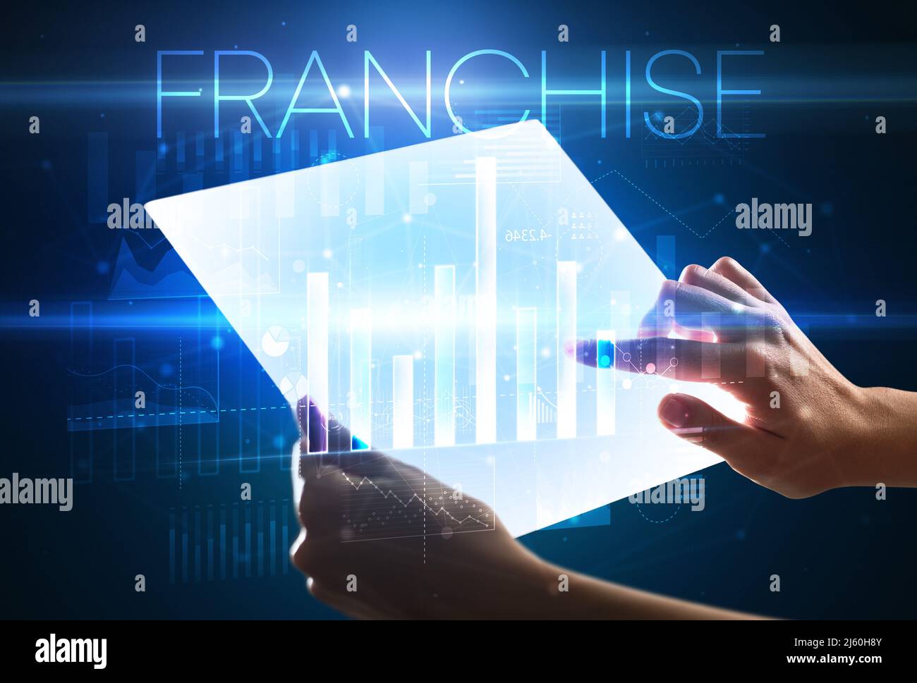 Hand holding futuristic, business concept Stock Photo - Alamy