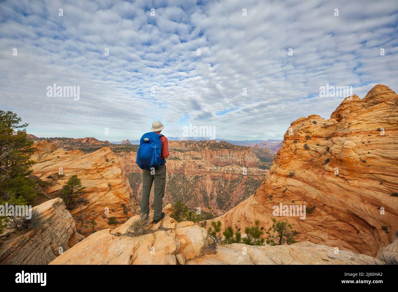 Hike in the Utah mountains. Hiking in unusual natural landscapes ...