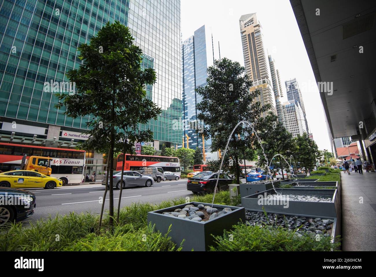Singapore City,Singapore - September 08, 2019: Low wide-angle view ...