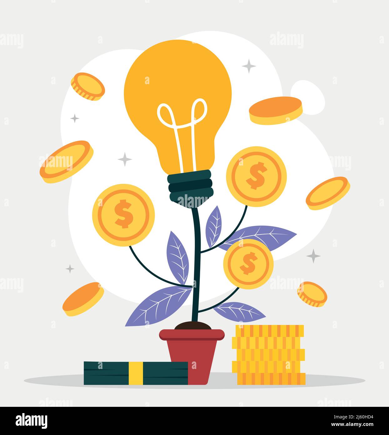 Light bulb with money Stock Vector Image & Art - Alamy
