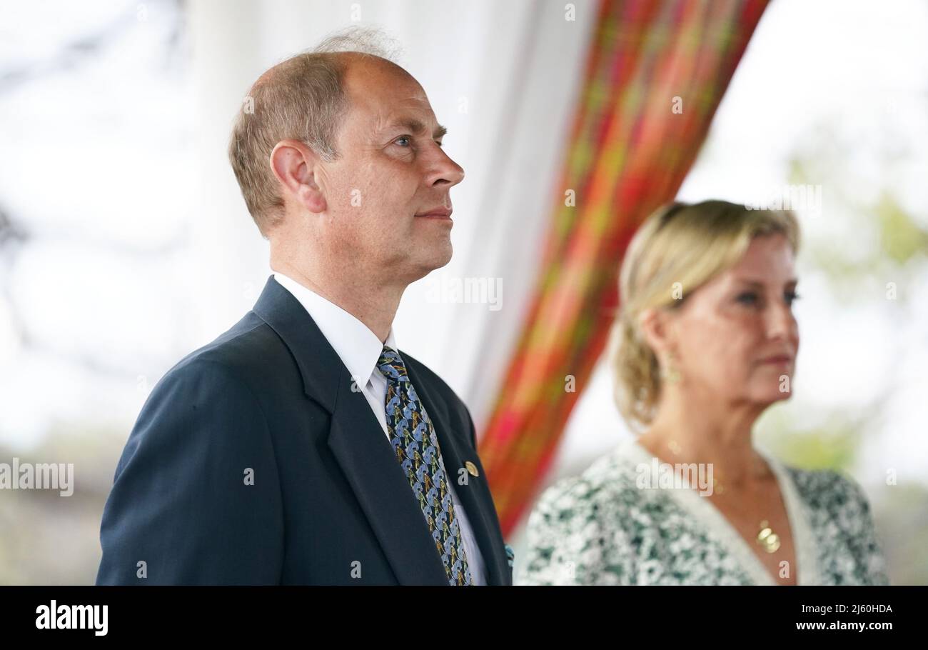 The Earl and the Countess of Wessex during a reception with His ...