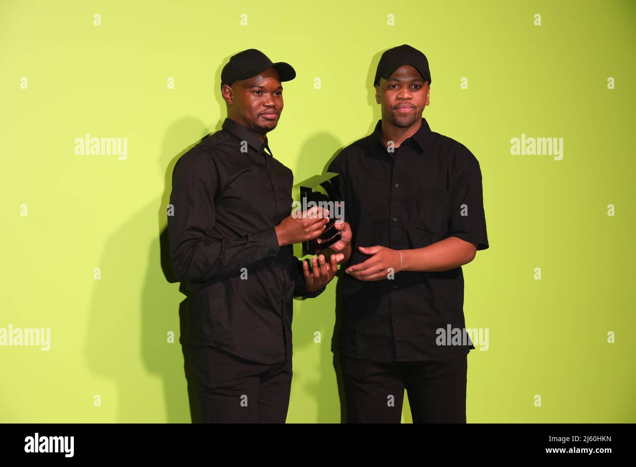 London, UK. 26th April, 2022. Muso Potsane and Maxwell Boko attend The ...