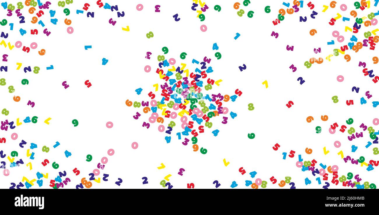 Falling colorful numbers. Math study concept with flying digits ...