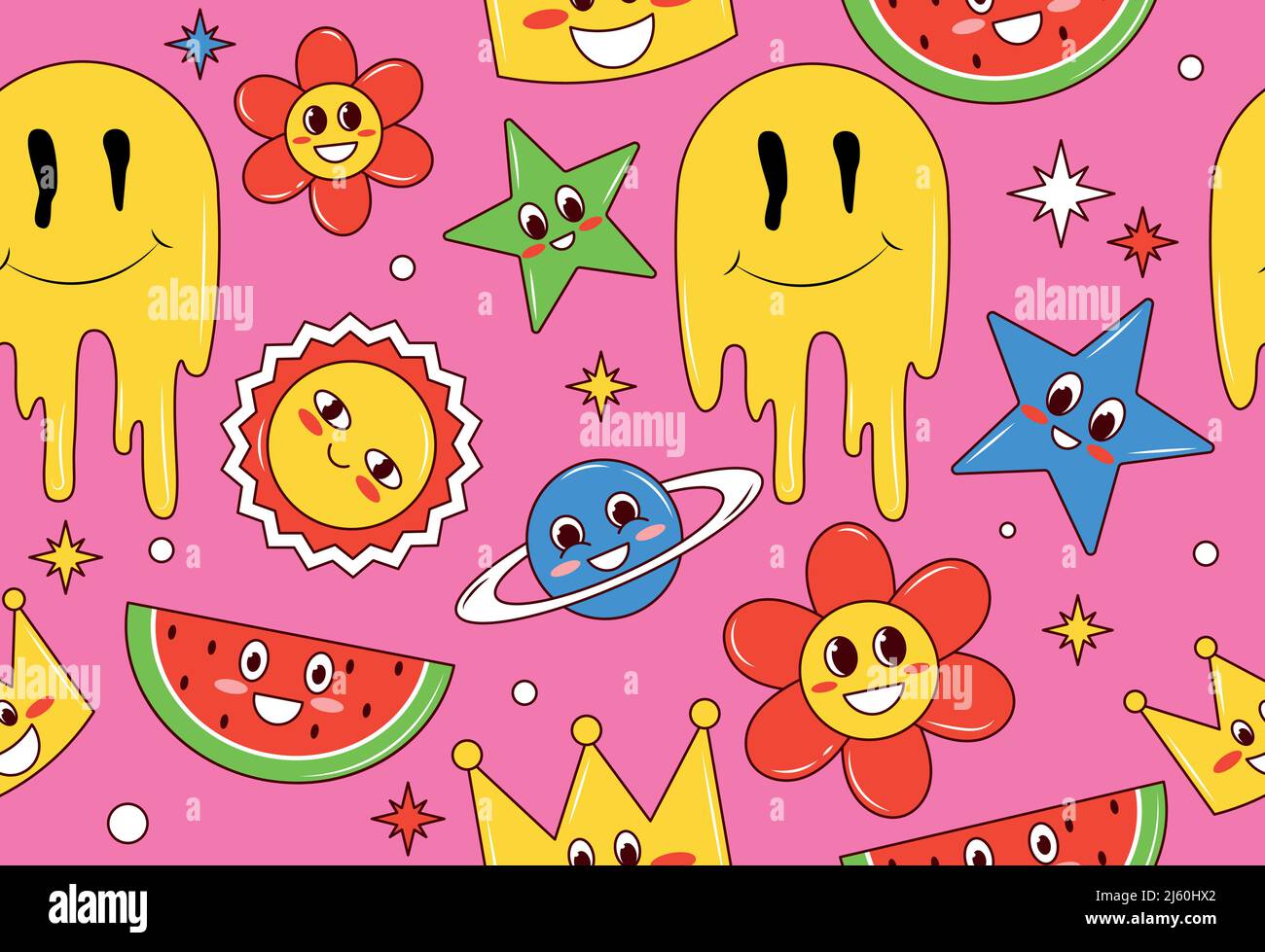 Stickers seamless pattern Stock Vector Image & Art - Alamy