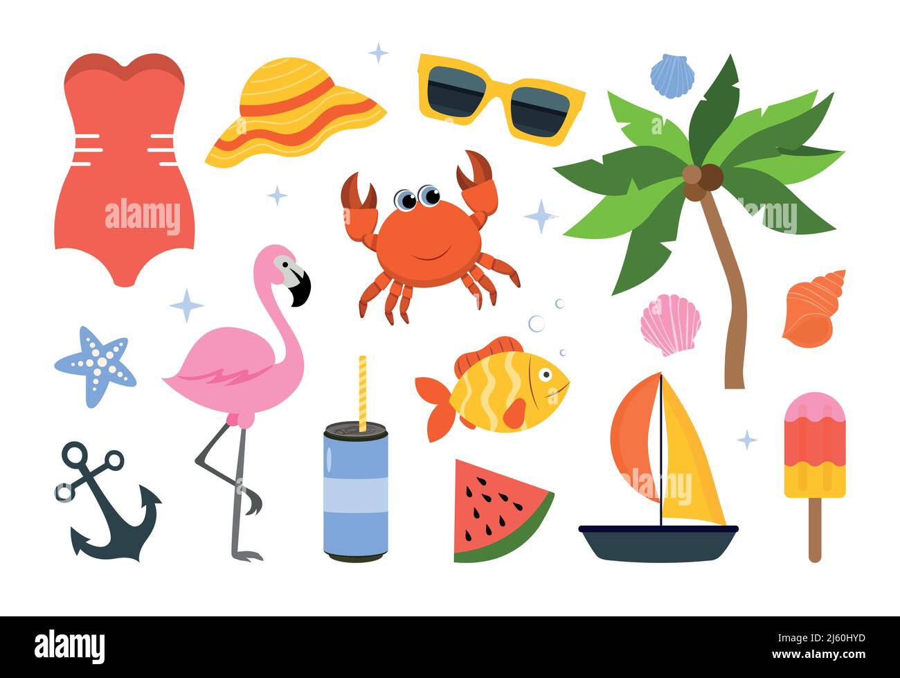 Summer stickers set Stock Vector Image & Art - Alamy