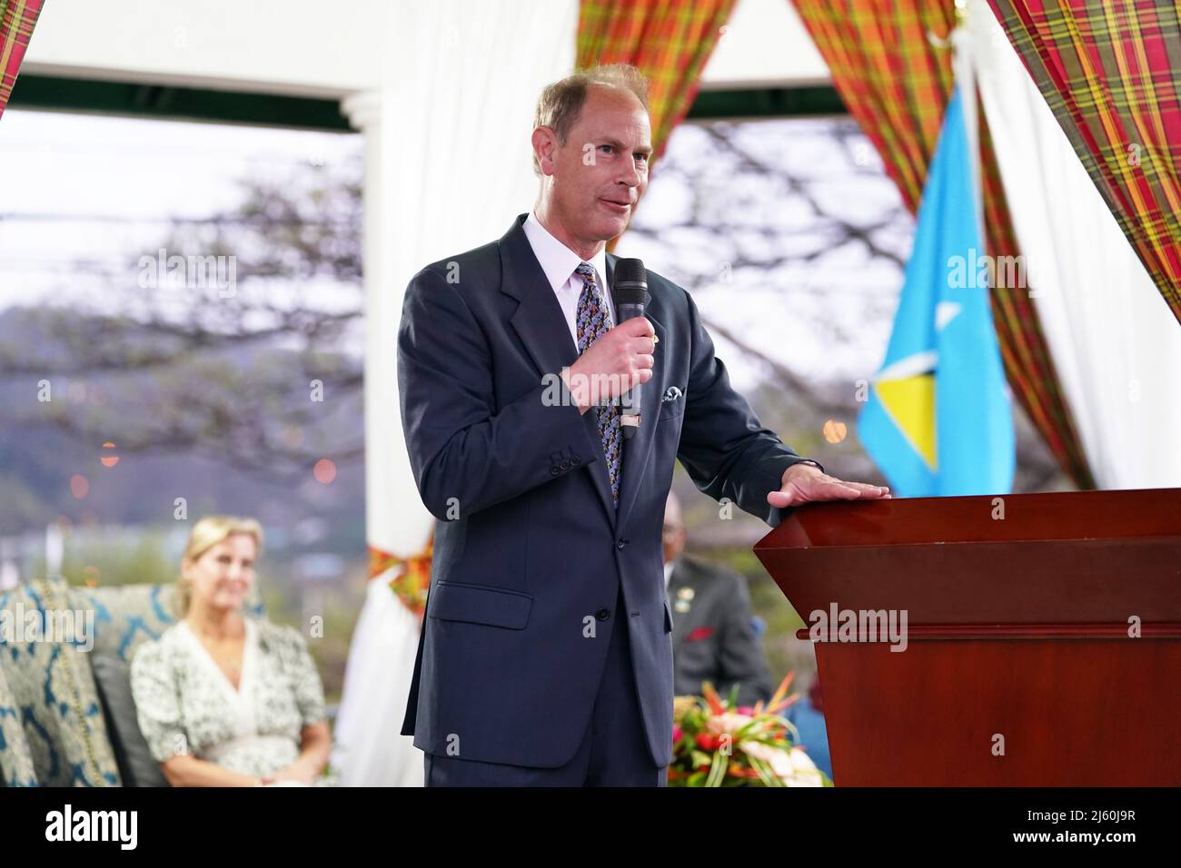 The Earl of Wessex speaks during a reception with His Excellency Mr ...