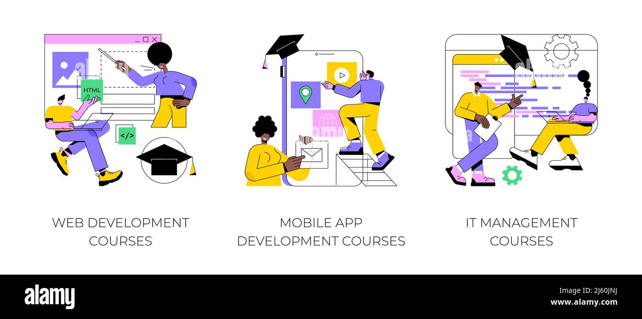 Information technology career abstract concept vector illustration set ...