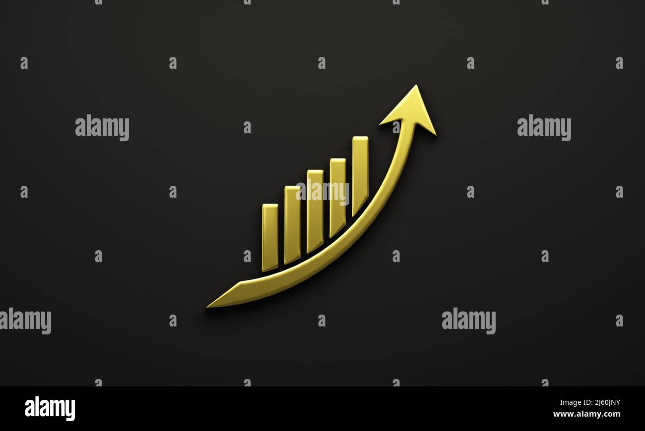 Business graph statistics growth sales 3D image logo icon growing ...
