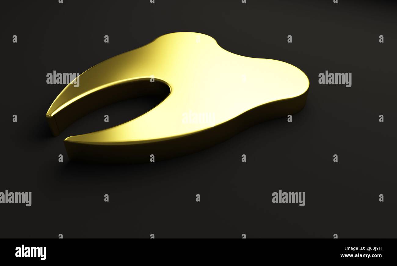 Gold tooth 3D image banner background template for a dentist ...