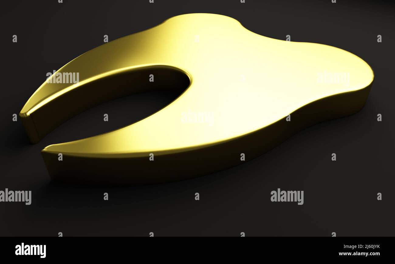 Gold tooth 3D image banner background template for a dentist ...