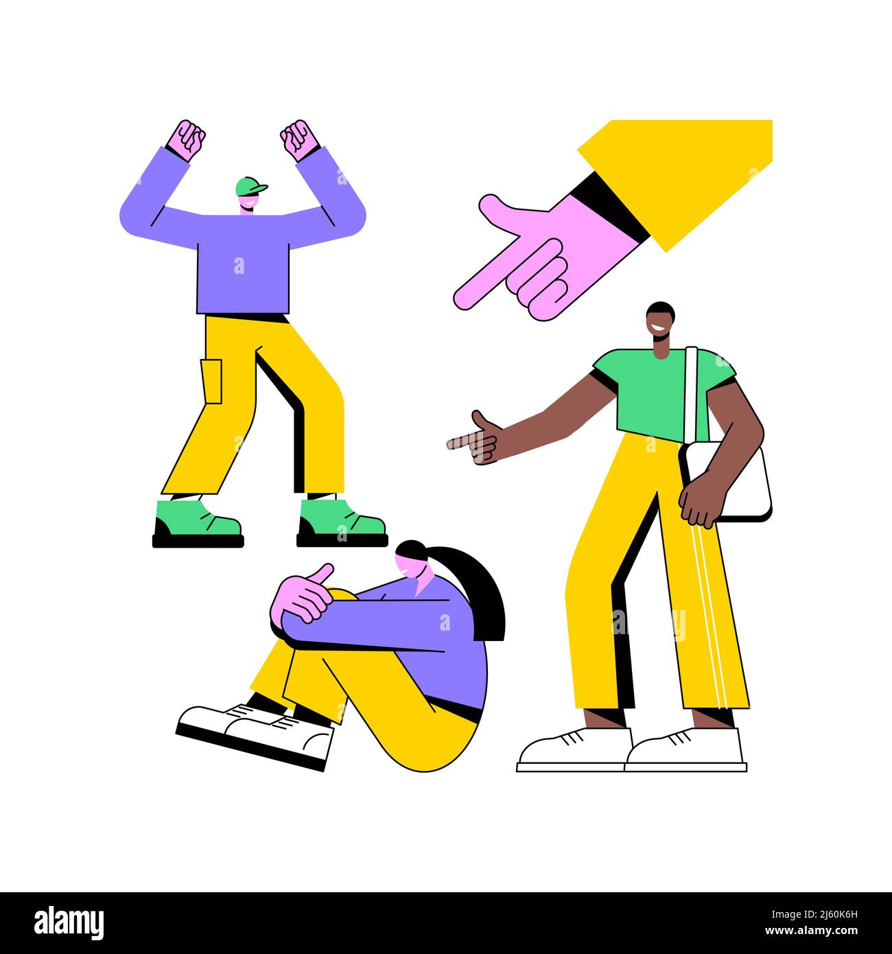 Violence at school abstract concept vector illustration. School gang ...