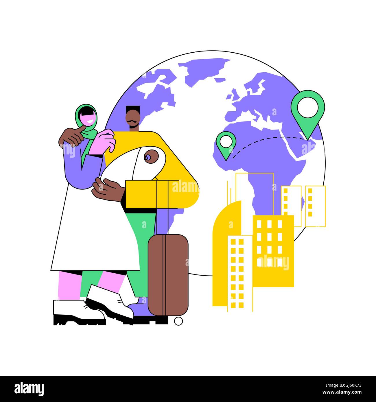 Family migration abstract concept vector illustration. Migration of ...