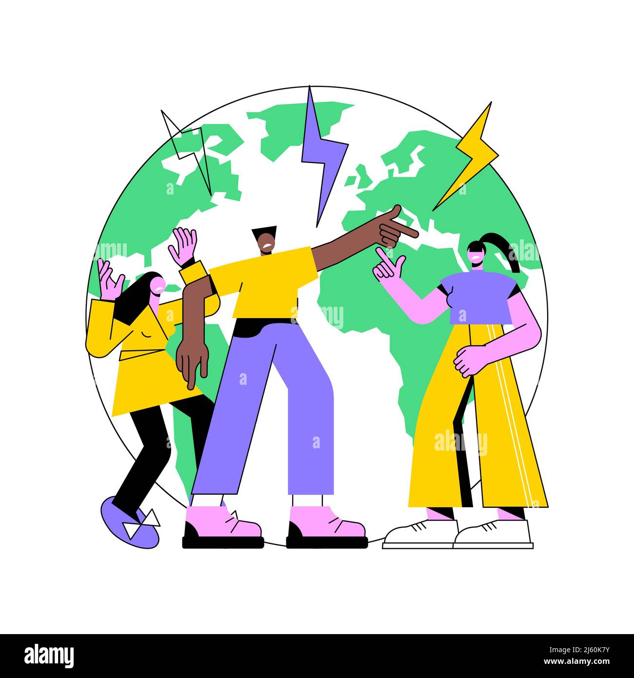 Social conflict abstract concept vector illustration. Social relations ...