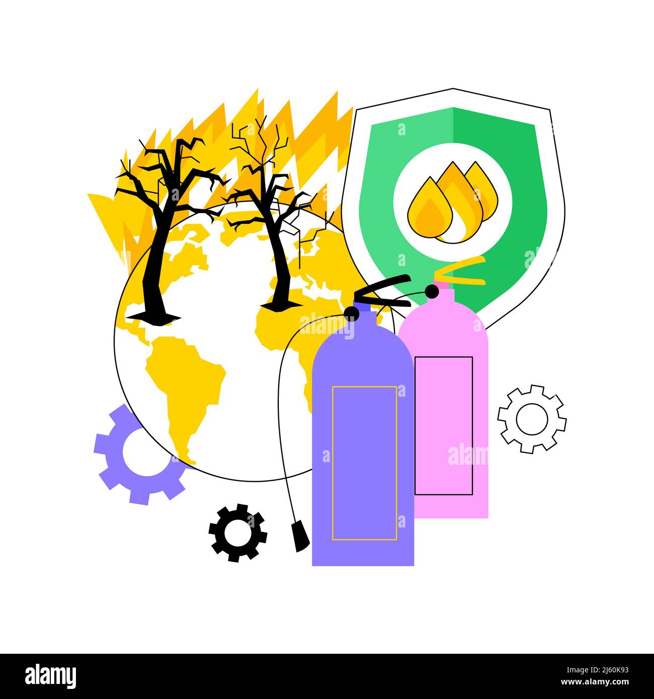 Fire protection abstract concept vector illustration. Fire alarm system ...