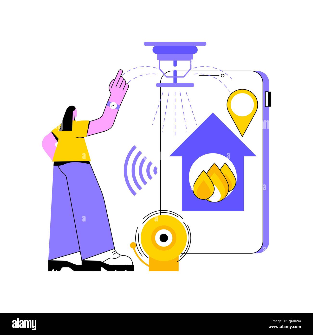 Fire alarm system abstract concept vector illustration. Fire alarm ...
