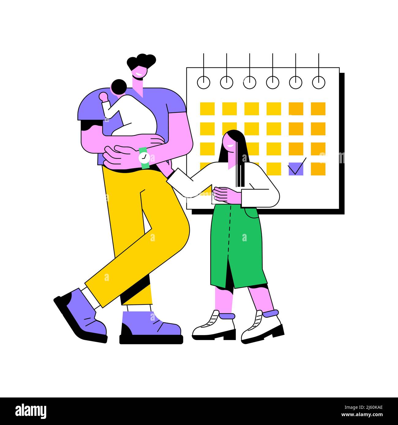 Paternity leave abstract concept vector illustration. Happy father ...