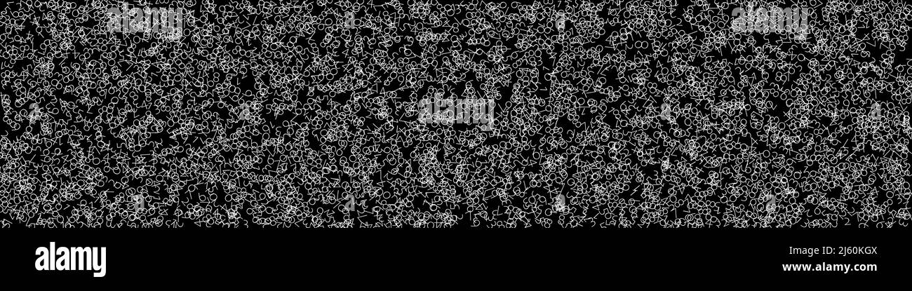 Falling numbers, big data concept. Binary white chaotic flying digits. Curious futuristic banner ...