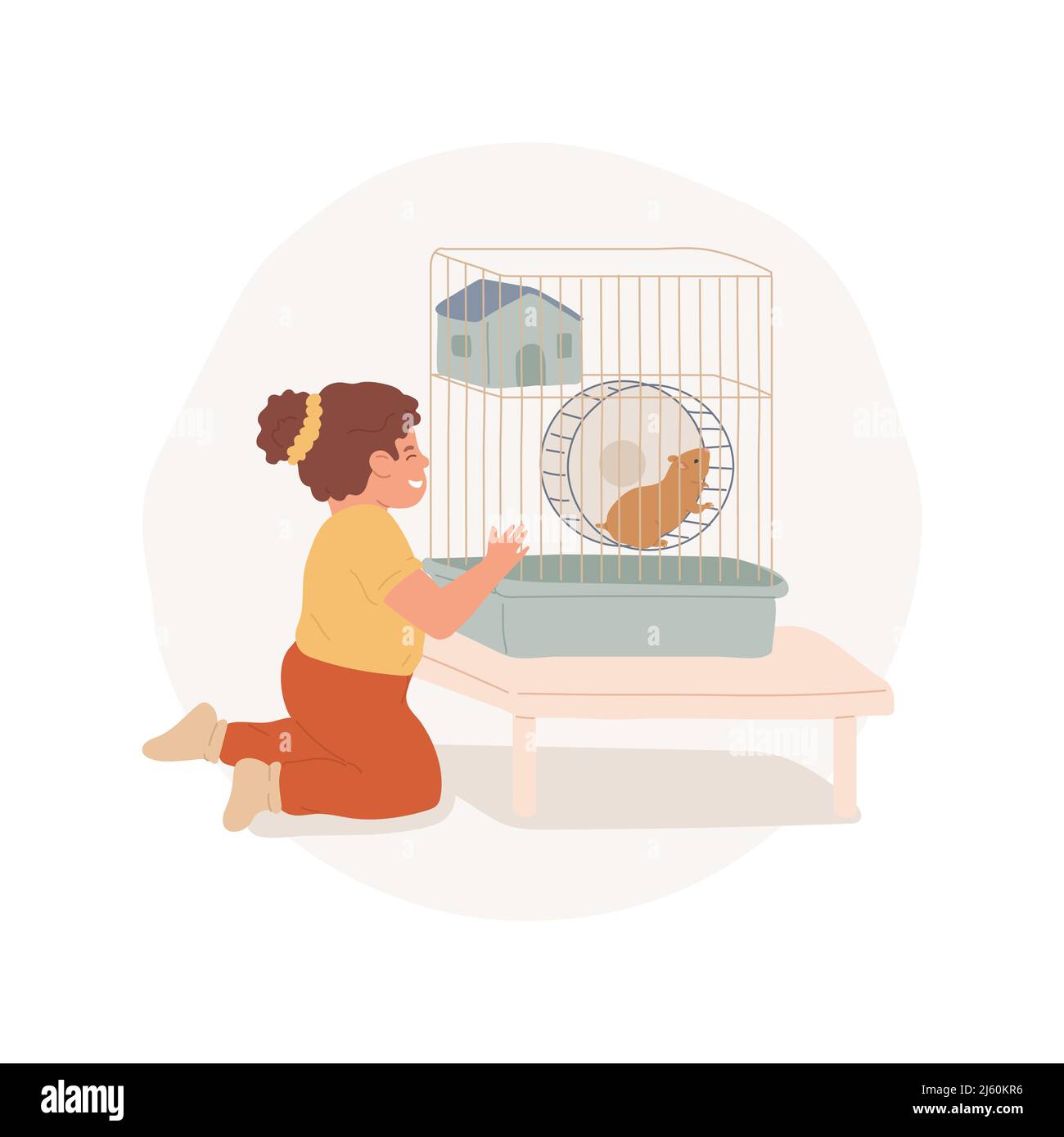 Hamster isolated cartoon vector illustration. Children watch little ...