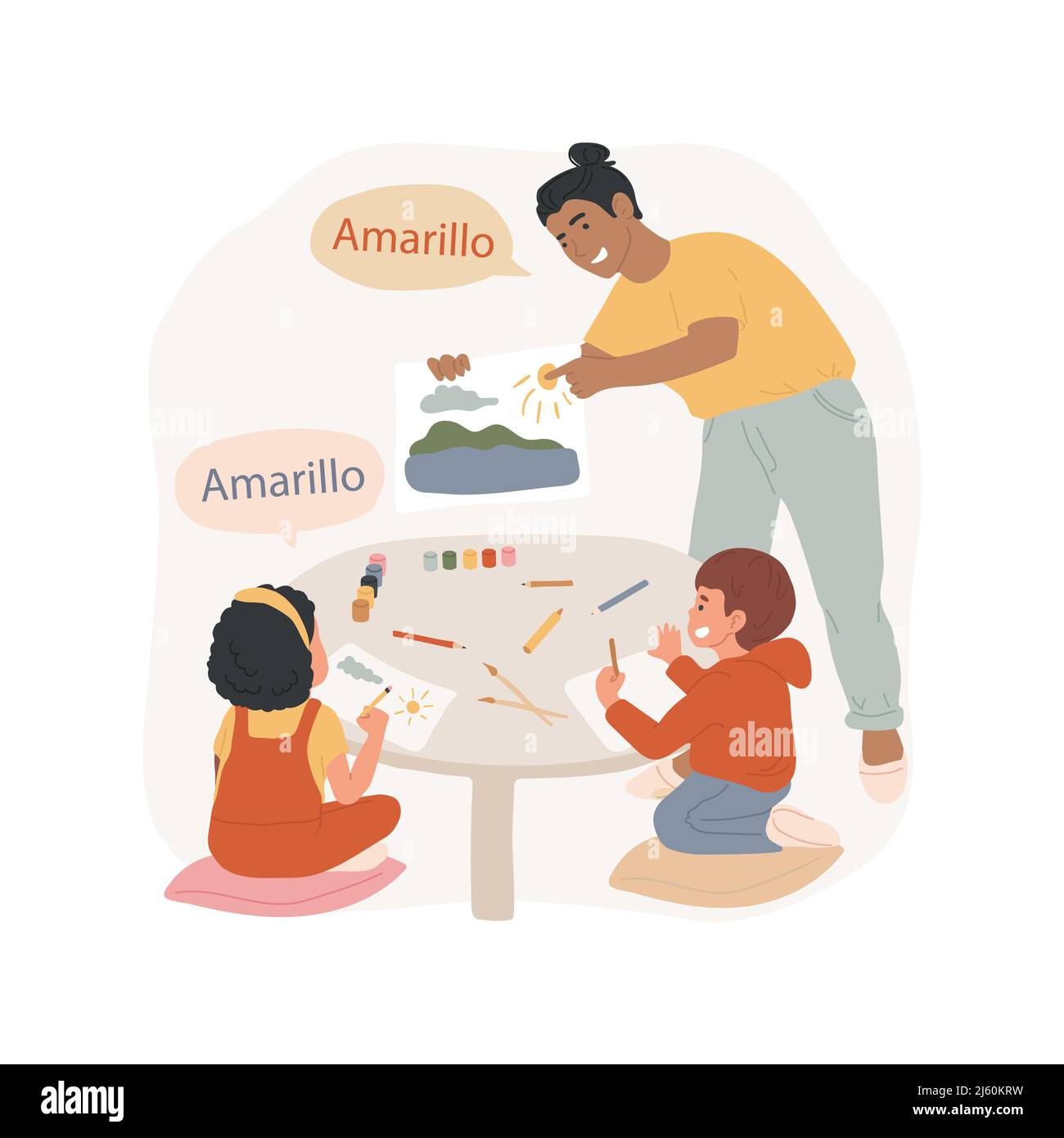 Learning color names isolated cartoon vector illustration. Child ...