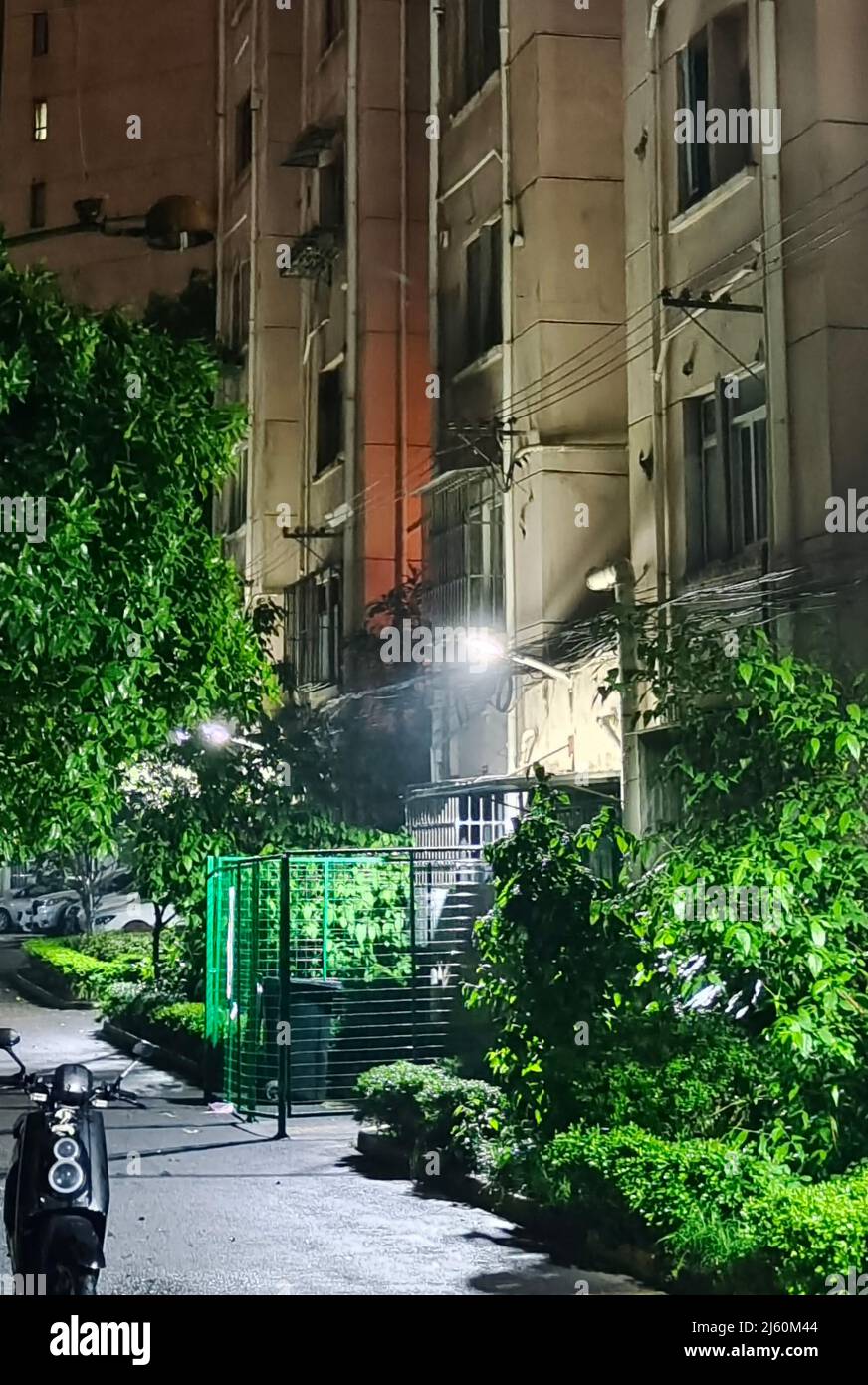 SHANGHAI, CHINA - APRIL 26, 2022 - The exterior of a community building ...