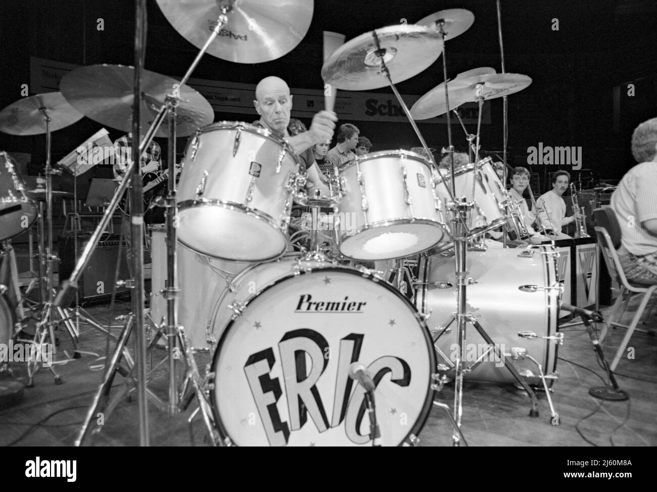 English drummer Eric Delaney performing at one of the Schools Prom ...