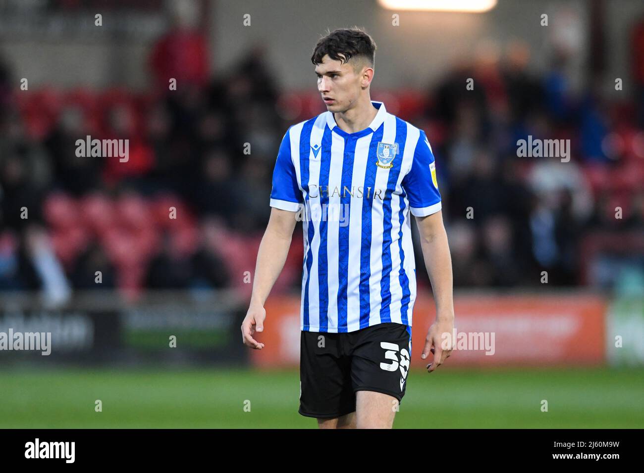 Fleetwood, UK. 26th Apr, 2022. Jordan Storey #38 of Sheffield Wednesday ...