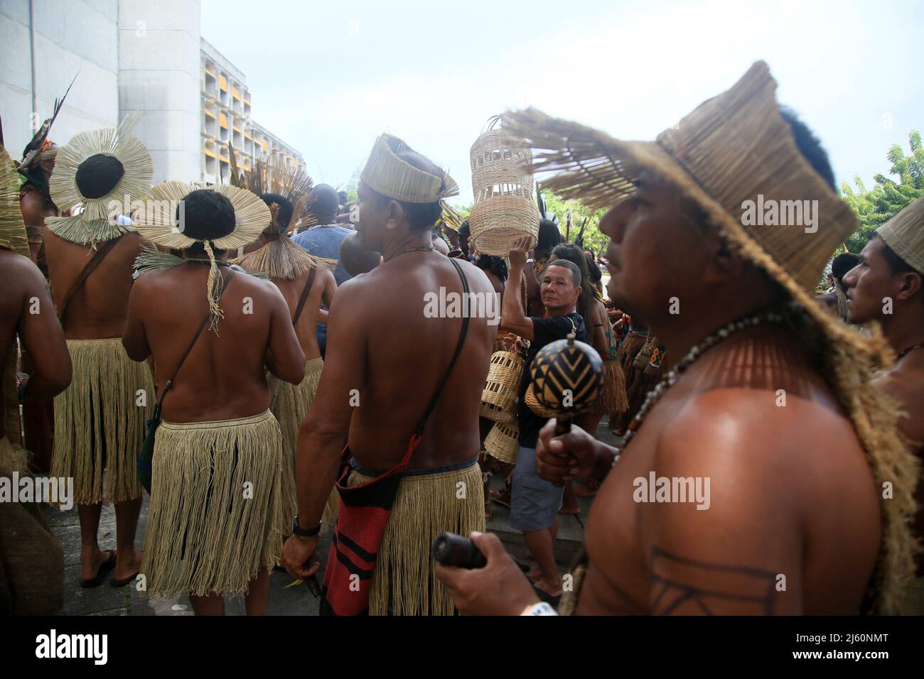 salvador, bahia, brazil - april 26, 2022: Indians from different tribes ...