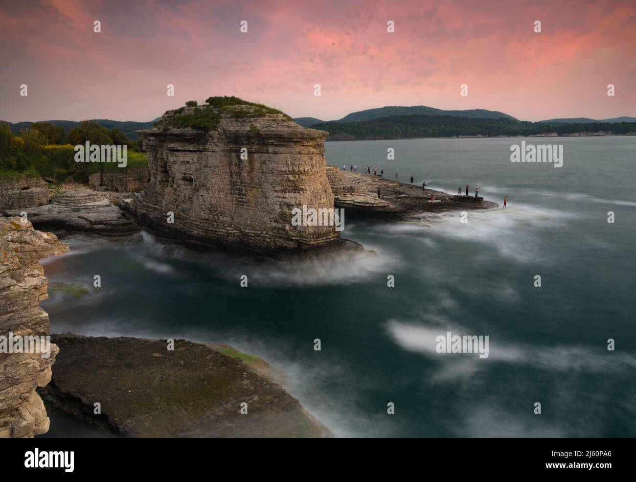 Kerpe Cliffs sunset. Spring season. The cliffs of the resort town of ...