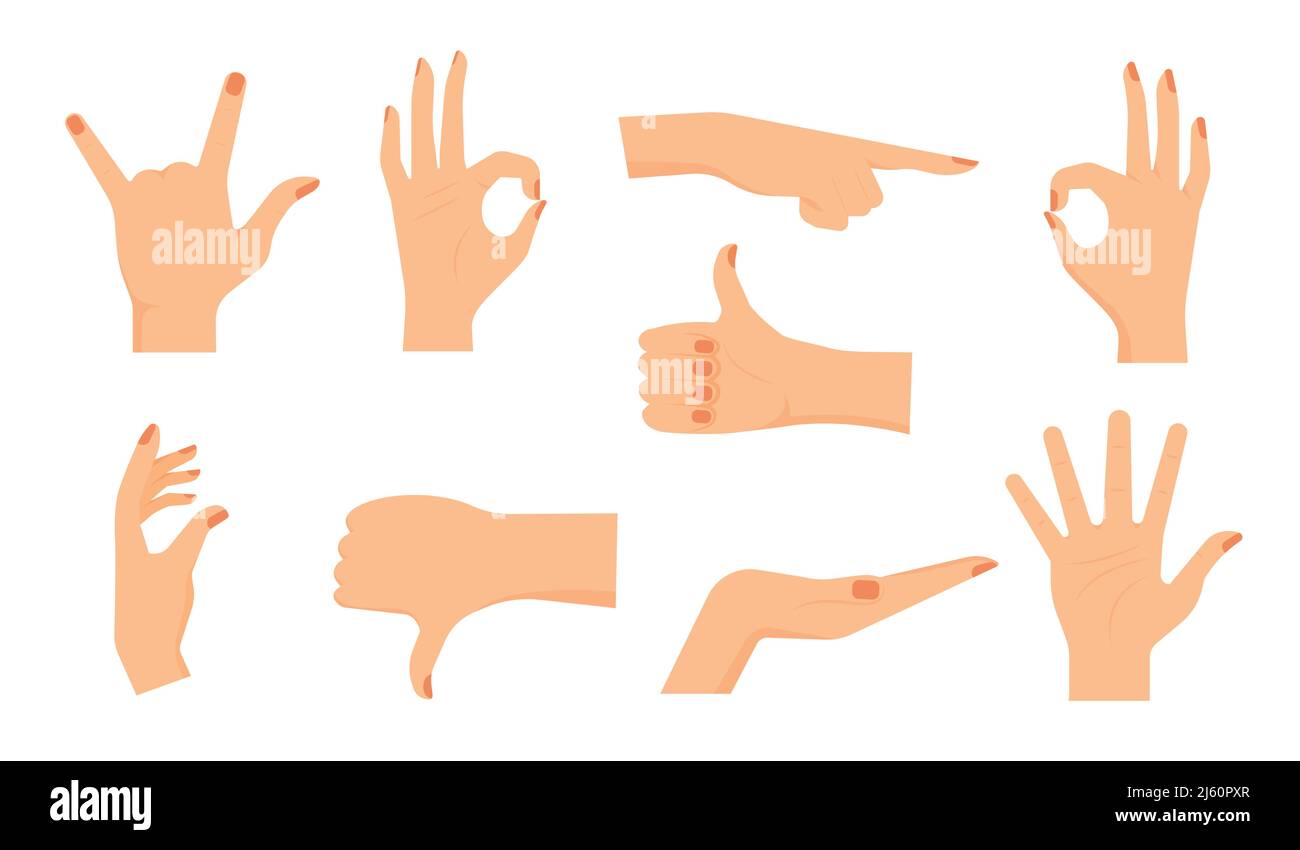 Hand gestures set Stock Vector Image & Art - Alamy