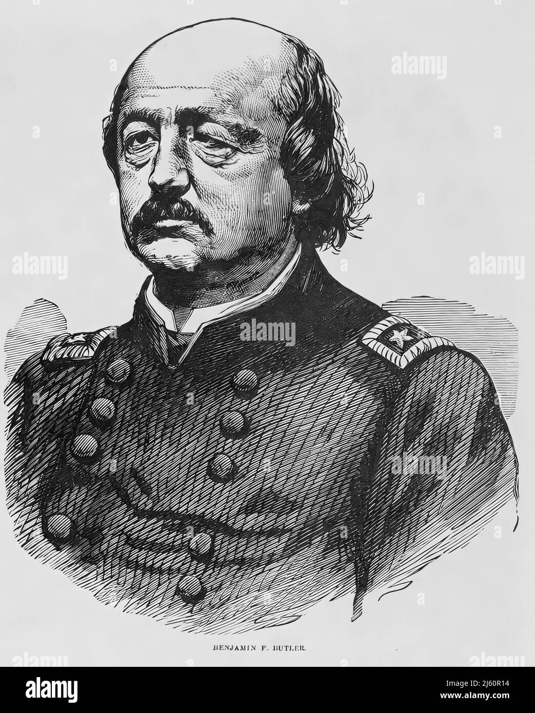 Portrait of Benjamin Franklin Butler, Union Army General in the American Civil War. 19th century ...