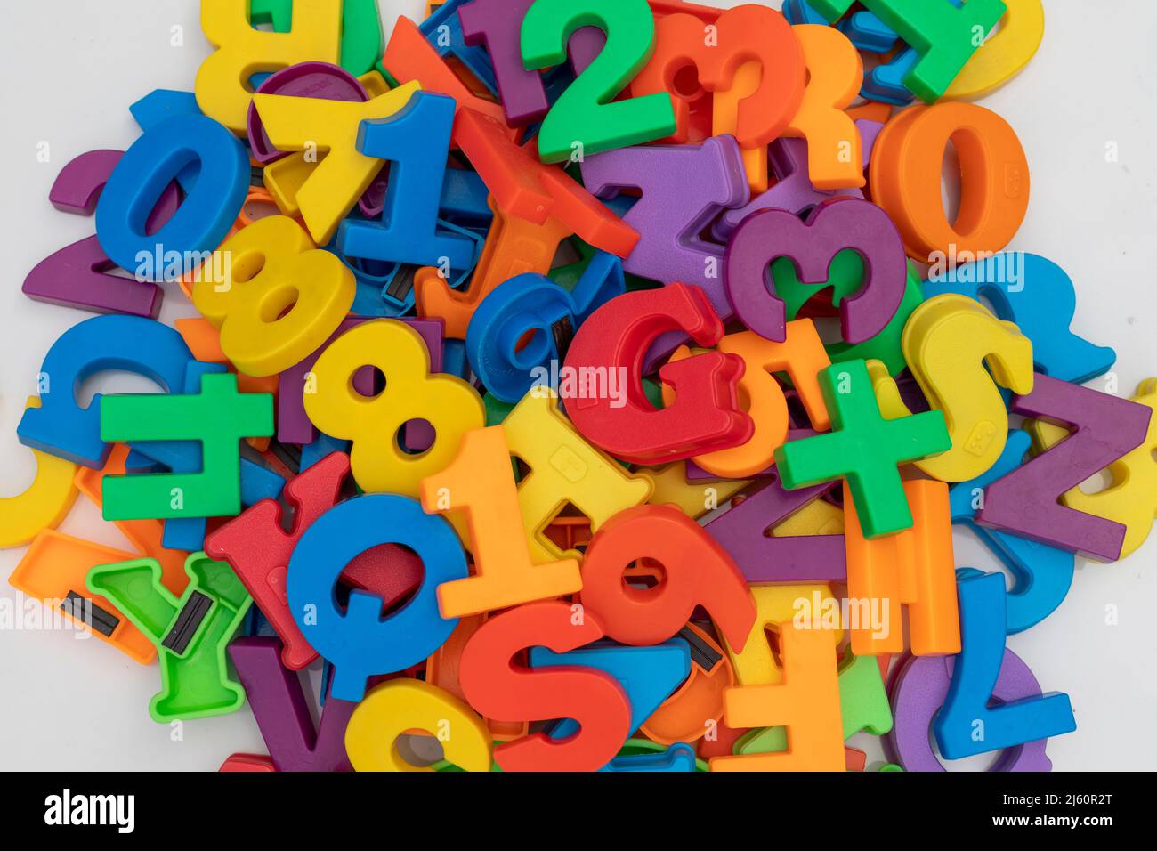 Plastic alphabets and numbers for children learning Stock Photo - Alamy