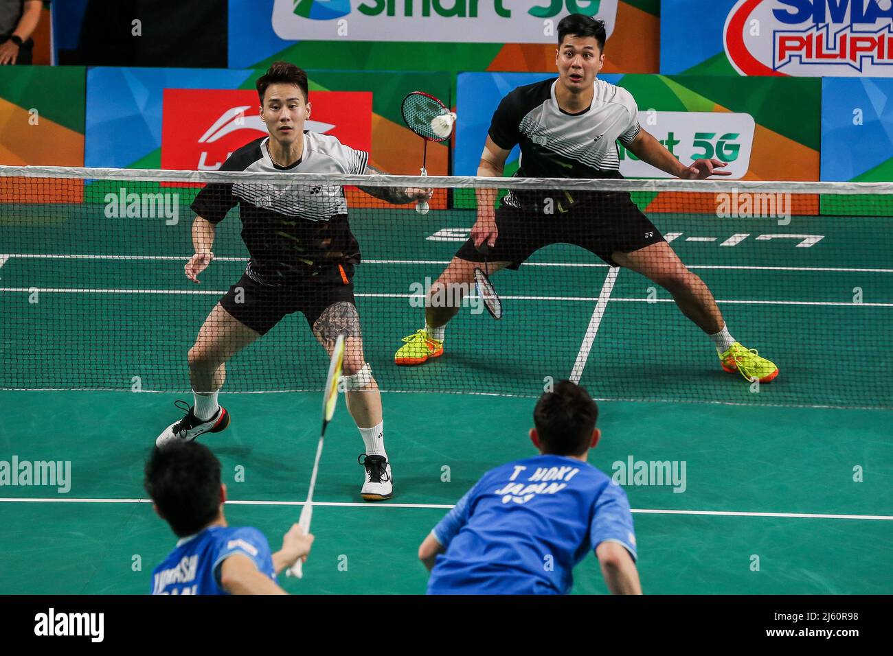 Manila. 26th Apr, 2022. Lu Ching Yao (top R)/Yang Po Han (top L) of ...