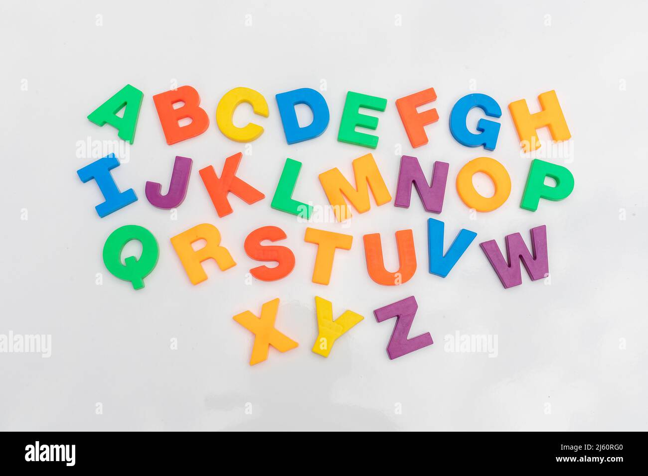 Colorful alphabet letters on a white background Stock Photo - Alamy