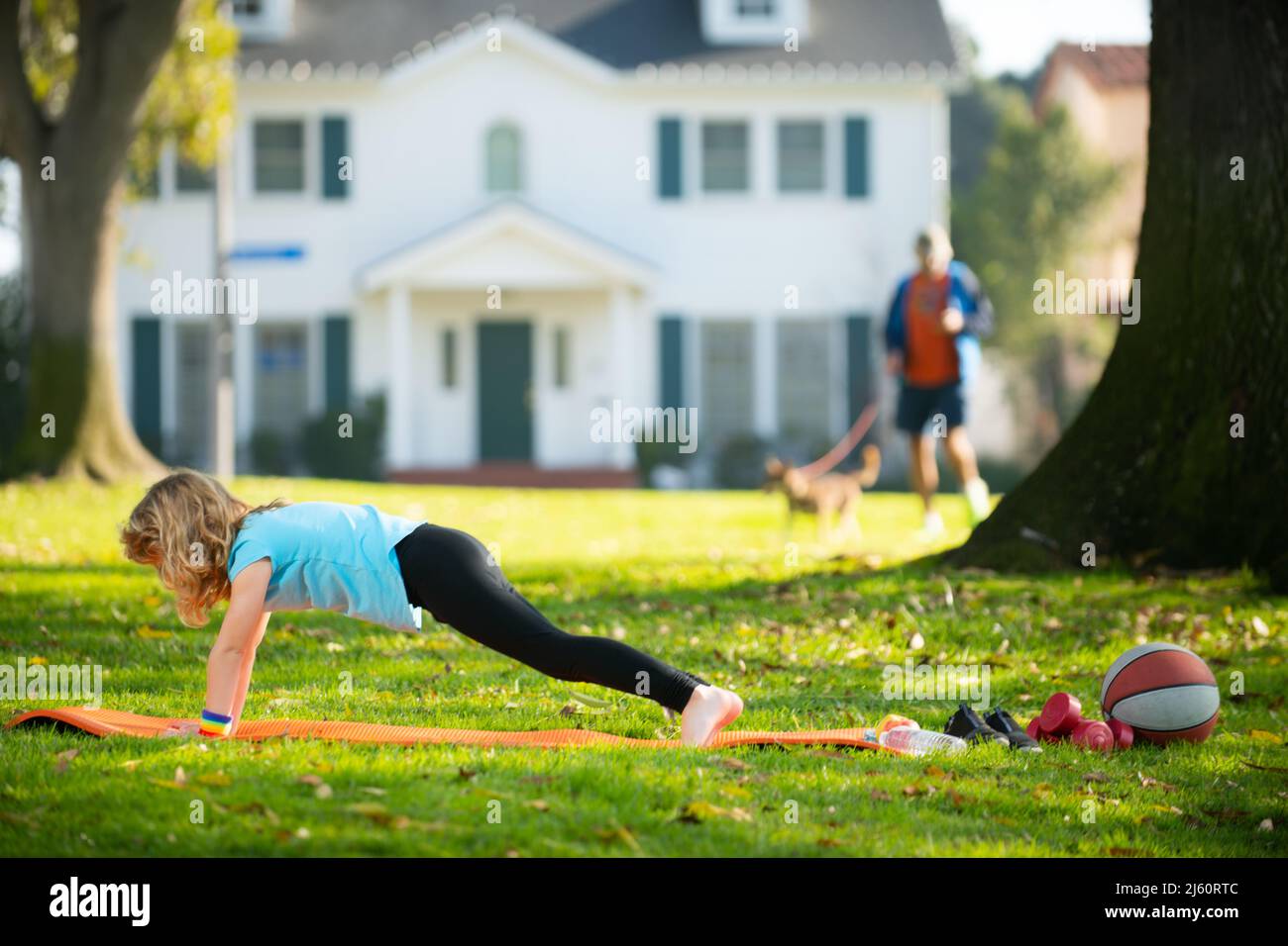 Children doing push ups hi-res stock photography and images - Alamy