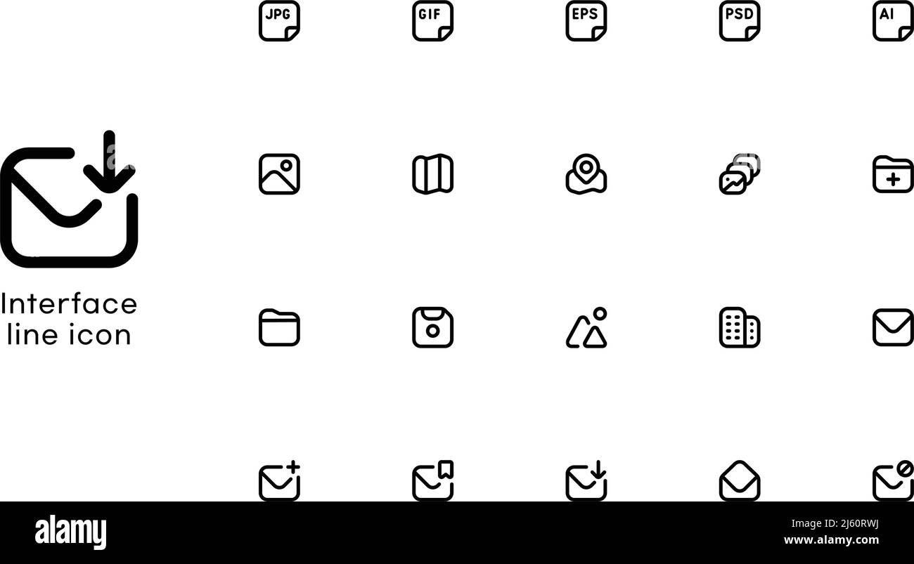 web and mobile UI basic essential minimal icon set Stock Vector Image & Art - Alamy