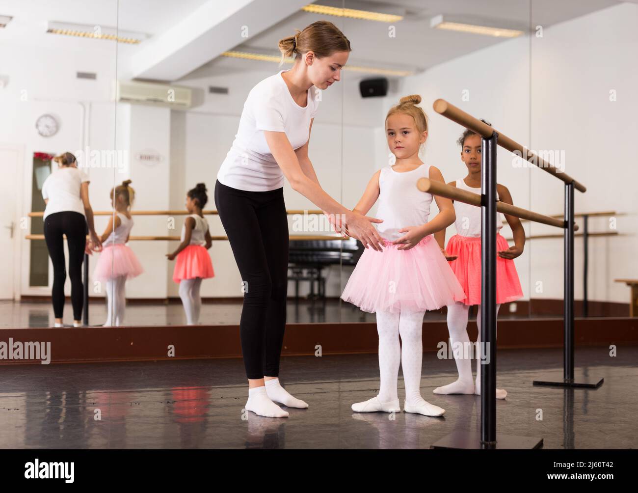 Ballet teacher and two little girls Stock Photo - Alamy