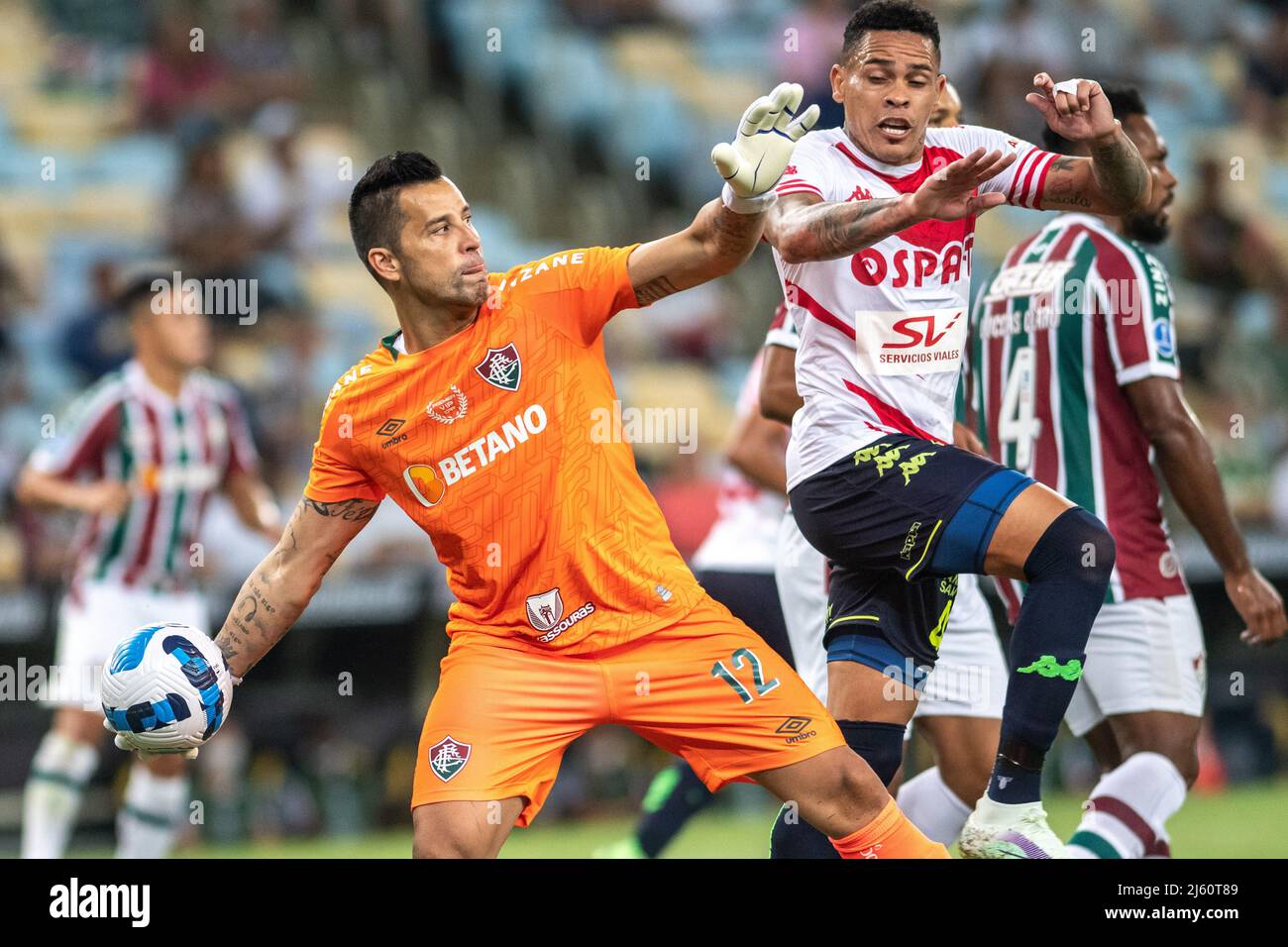 Rio De Janeiro, Brazil. 26th Apr, 2022. Goalkeeper Fabio during ...