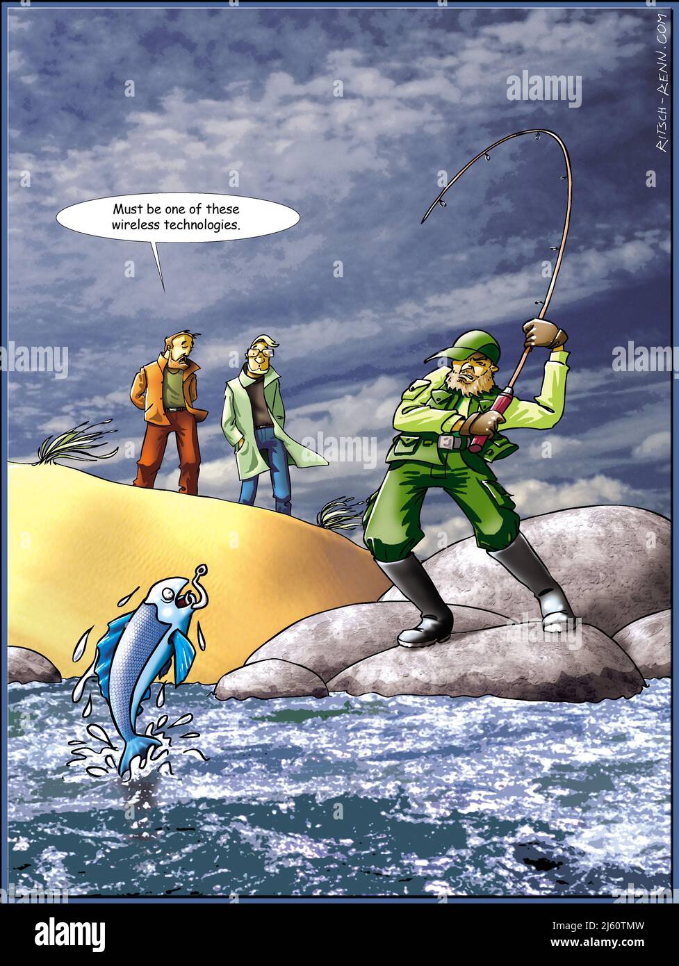 Wireless technology, satirical illustration Stock Photo - Alamy