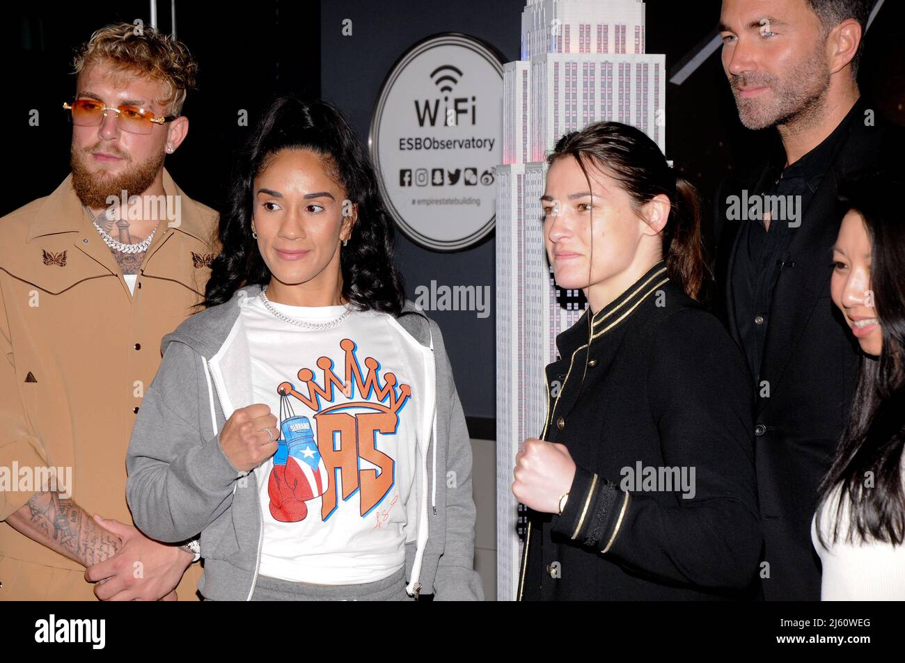 New York, United States. 26th Apr, 2022. Jake Paul, Amanda Serrano and ...