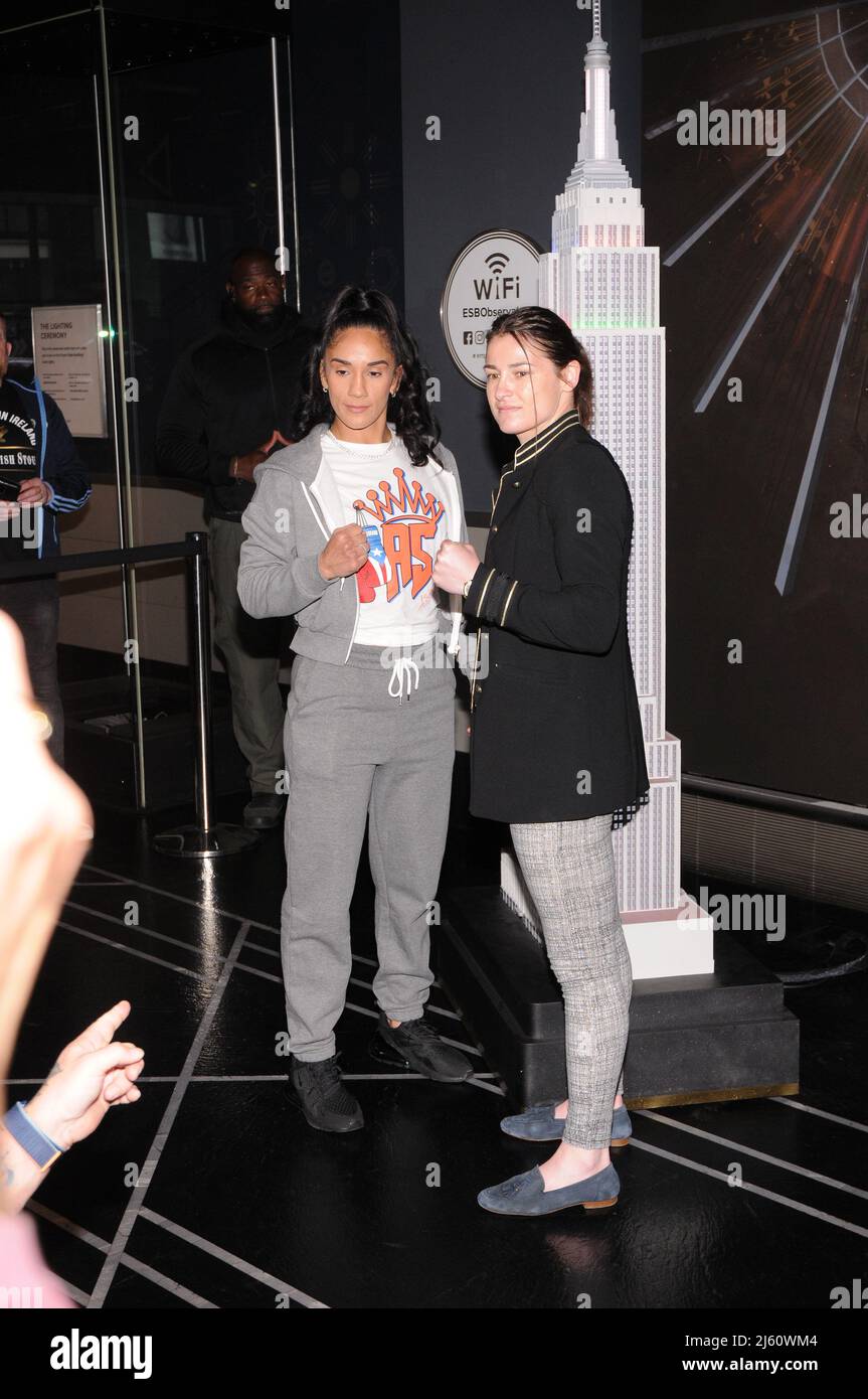 New York, United States. 26th Apr, 2022. Amanda Serrano and Katie ...