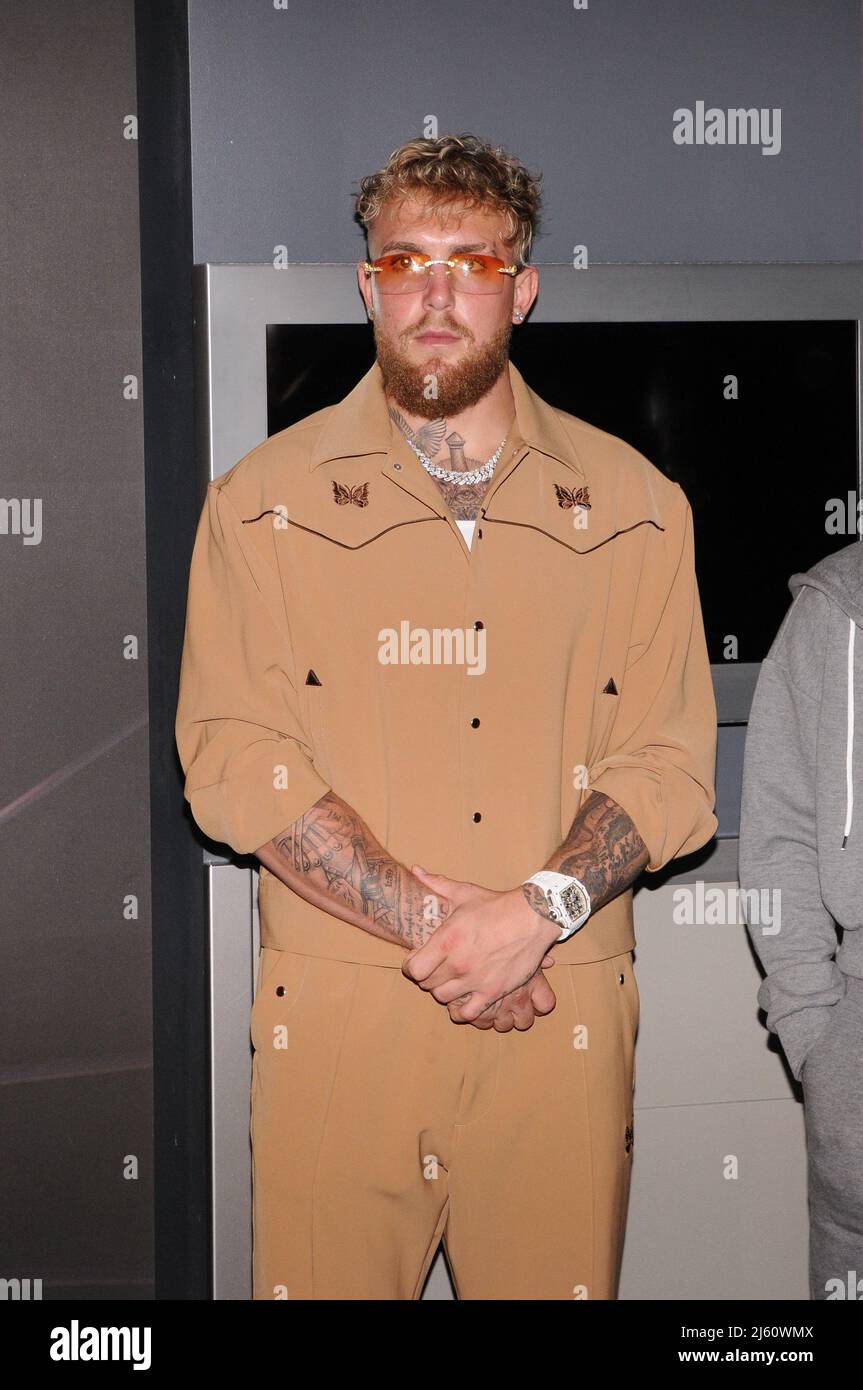 Jake Paul visits the Empire State Building to promote the Taylor vs ...